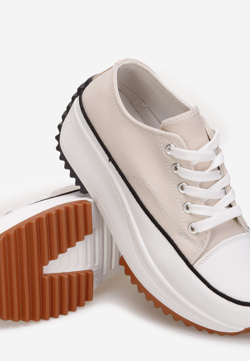 Beżowe trampki na platformie Doreida Zapatos